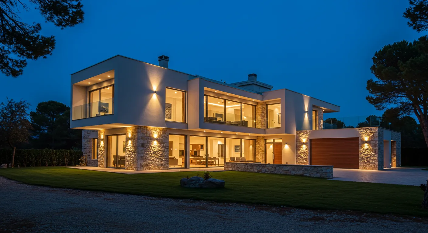 25+ Stunning Luxury House Night Exteriors That Glow with Elegance
