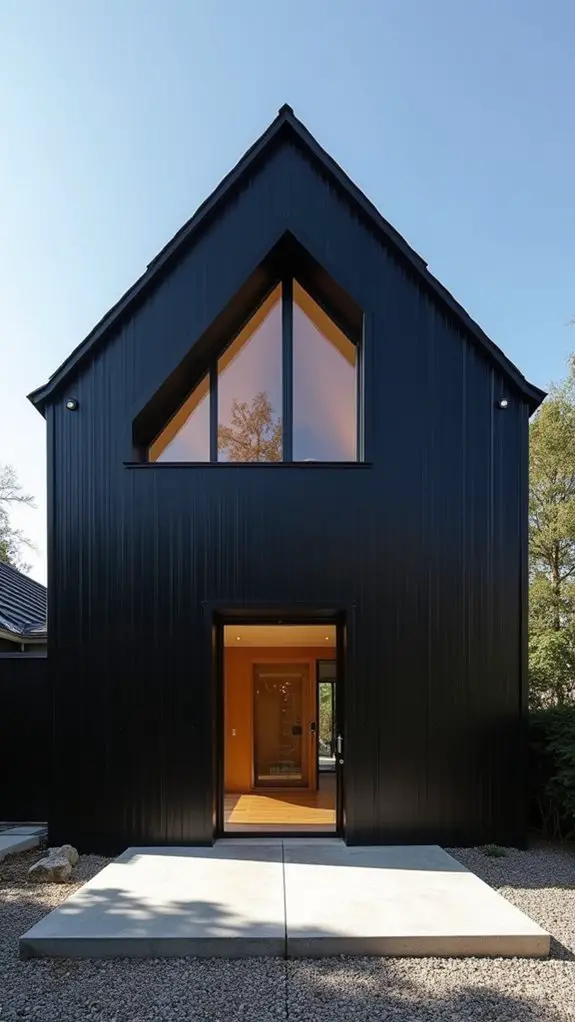 22 Black House Exterior With Skylights That Bring In Sunlight