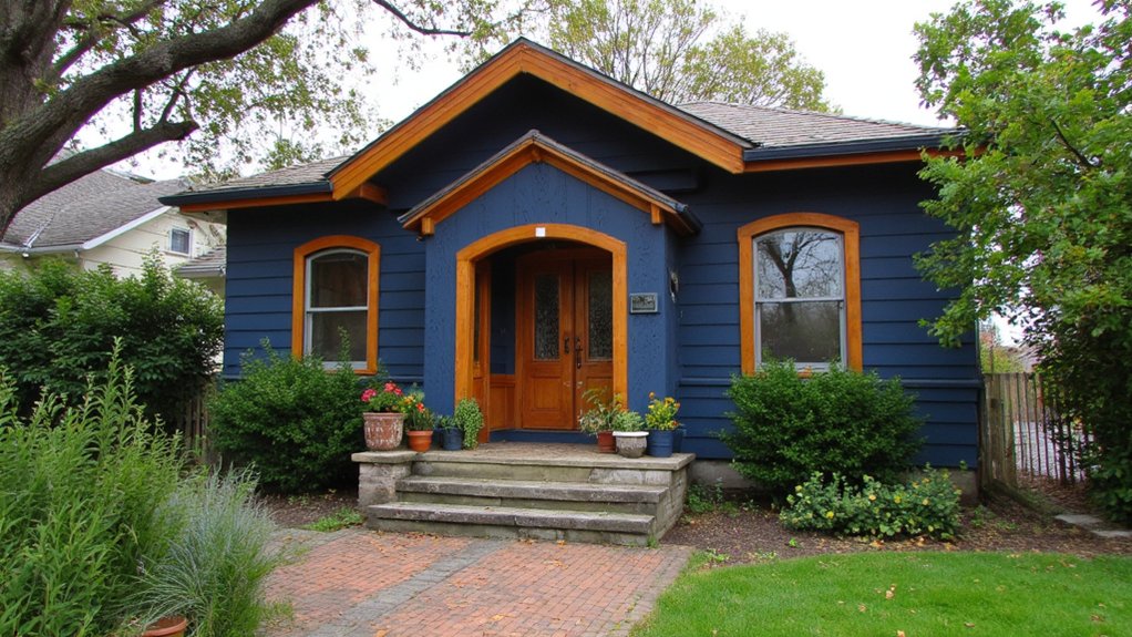 22 Blue House Exterior With Wood Accents That Add Warmth