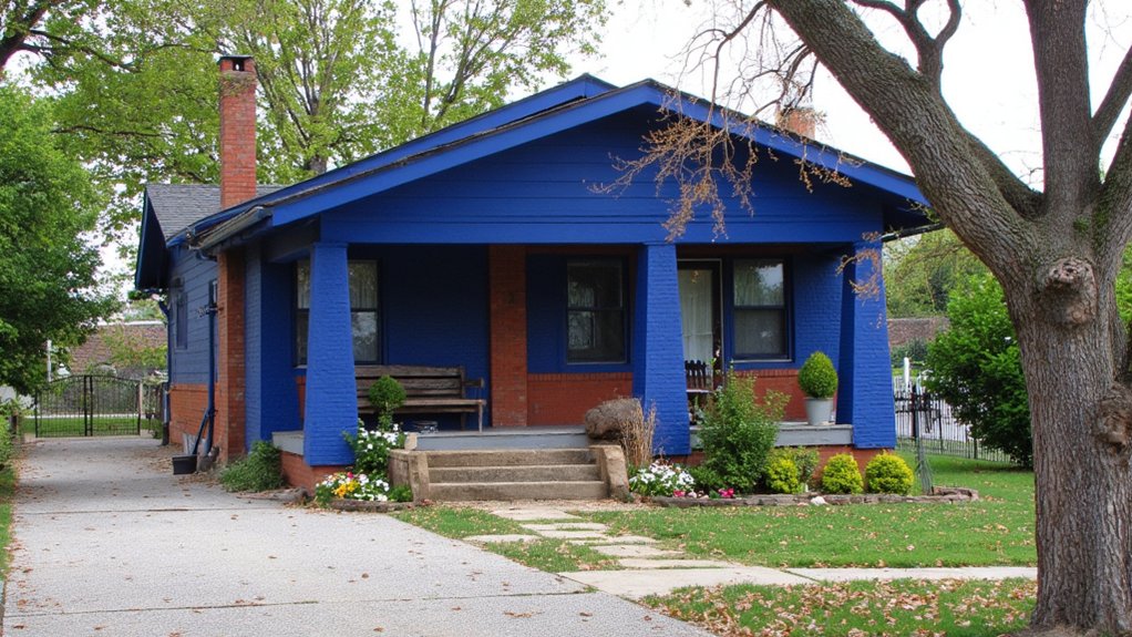 21 Blue House Exterior With Brick That Looks Sturdy and Bold