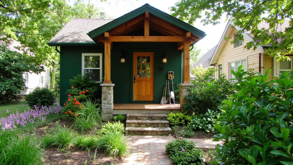 20 Green Houses With Natural Wood Elements That Add Warmth