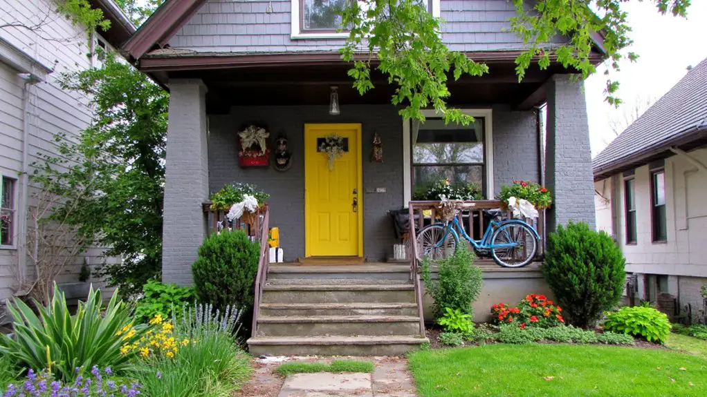 21 Grey House With Yellow Door Exteriors That Feel Trendy and Fun